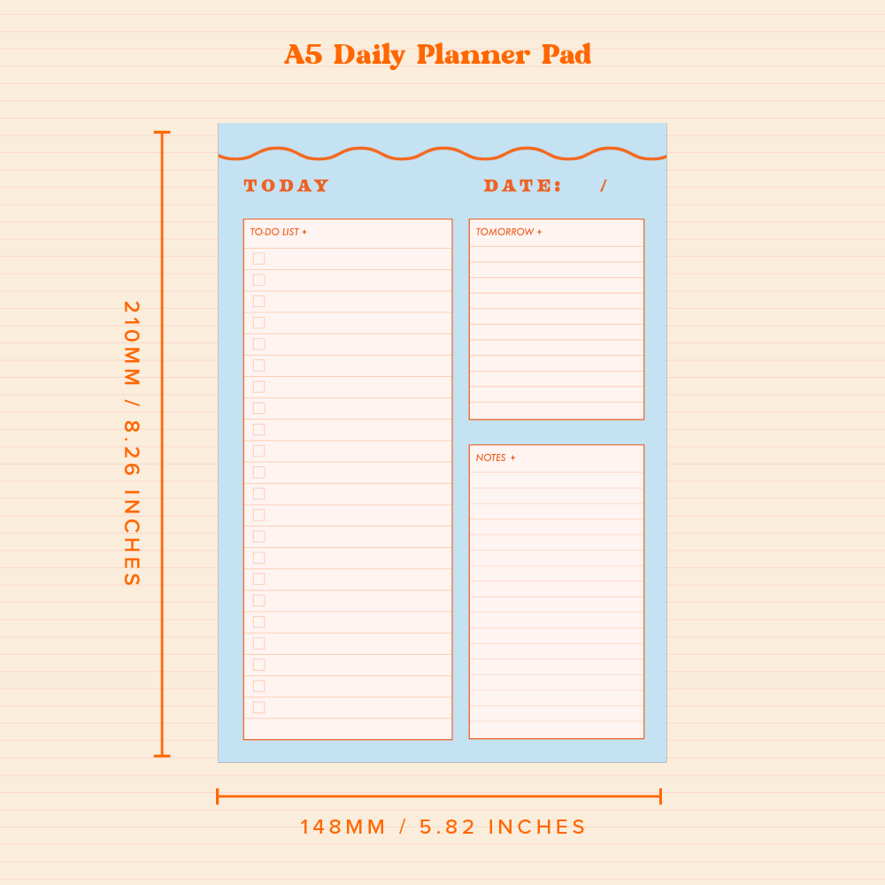 A5 Blue Wiggle Daily Desk Pad – Lately Studio