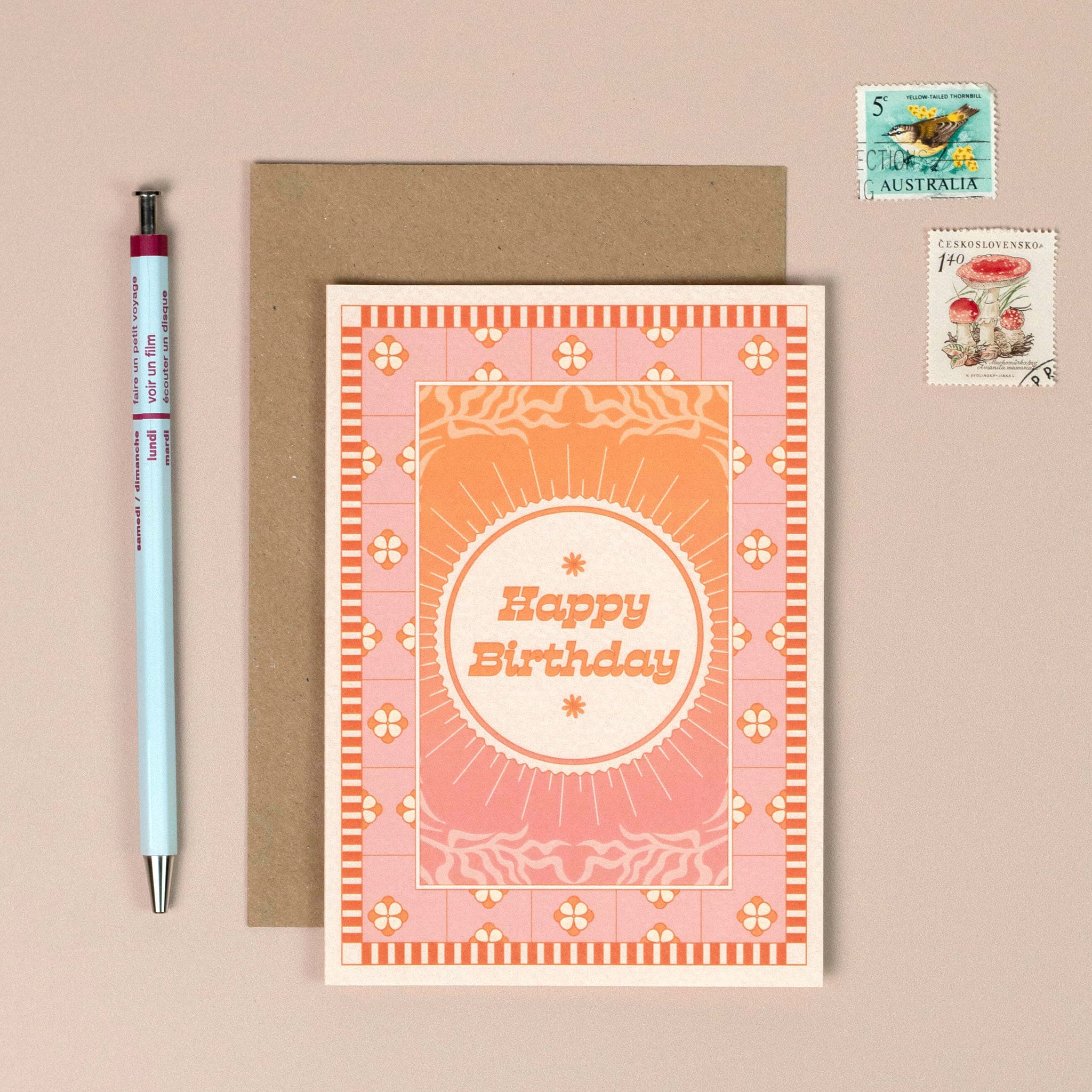 Happy Birthday Sunset Card | Pink Birthday Card – Lately Studio