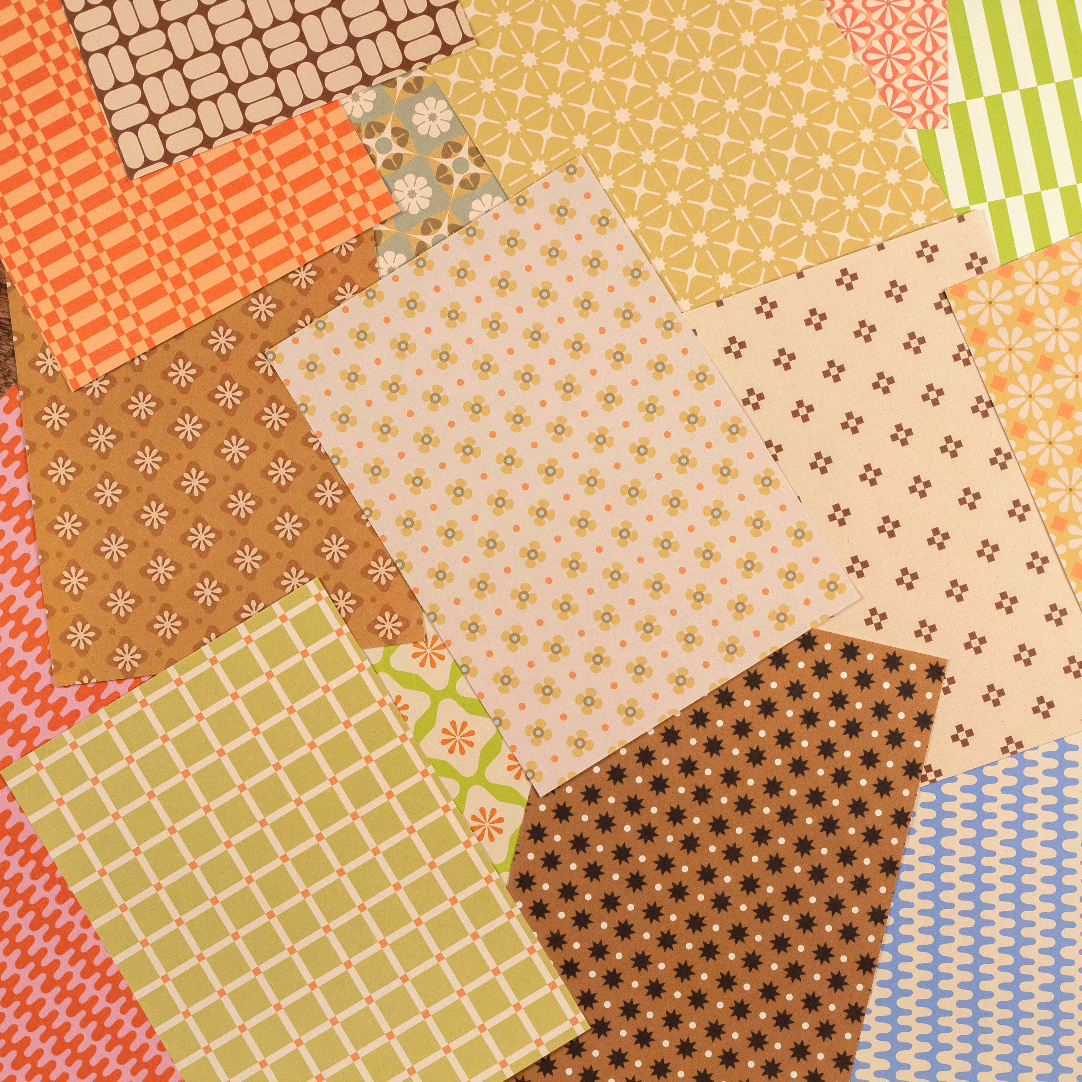Jumbo Retro Craft Paper Pack - 16 Sheets of Scrapbooking Papers ...